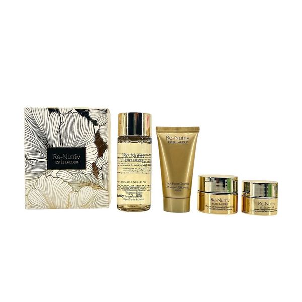 Estée Lauder-極緻花漾新生水凝旅行4件套裝: 面霜15ml +眼霜 7ml+潔面泡沫 30ml + 柔膚露50ml 4pcs ...